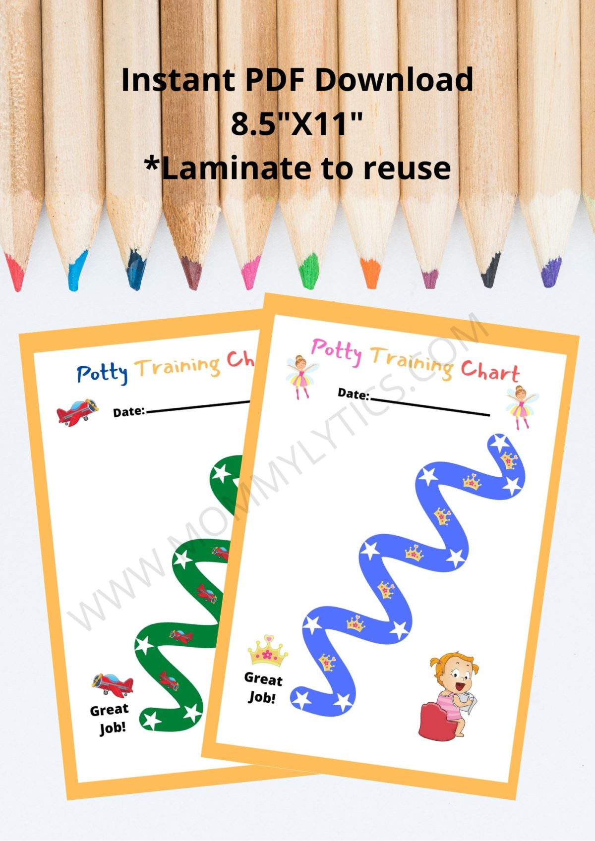 Potty Training Chart- Airplane | Mommylytics