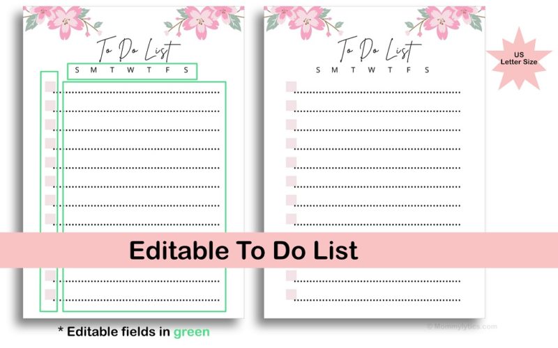 Editable To Do List | Mommylytics